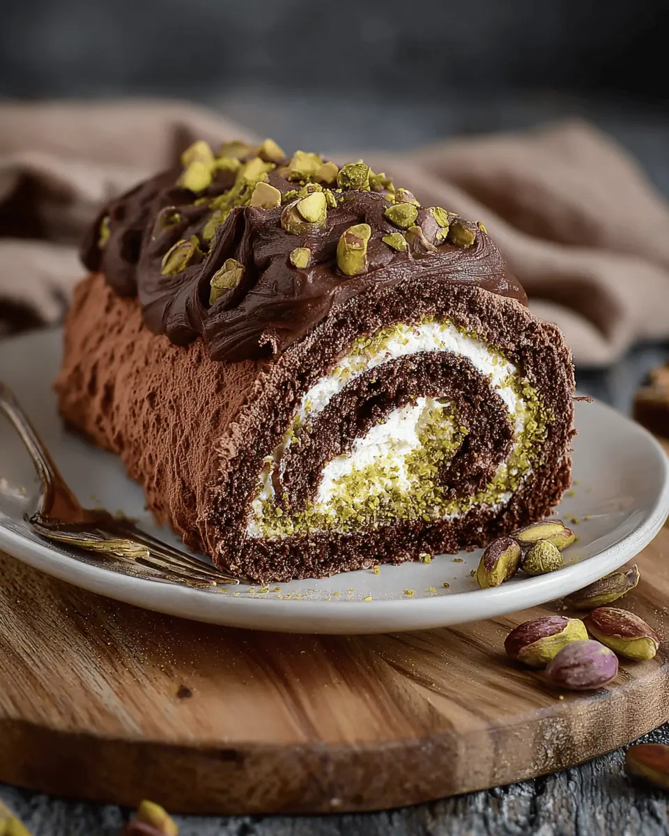 Dubai Chocolate Roll Cake
