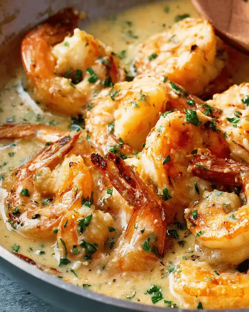 creamy garlic prawns